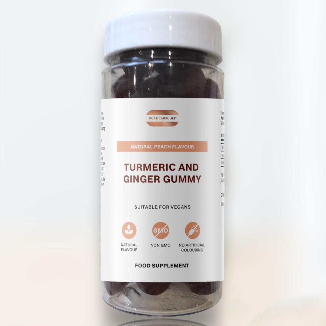 Turmeric and Ginger Gummy 1 bottle 60 gummies peach flavour - Buy Empty ...